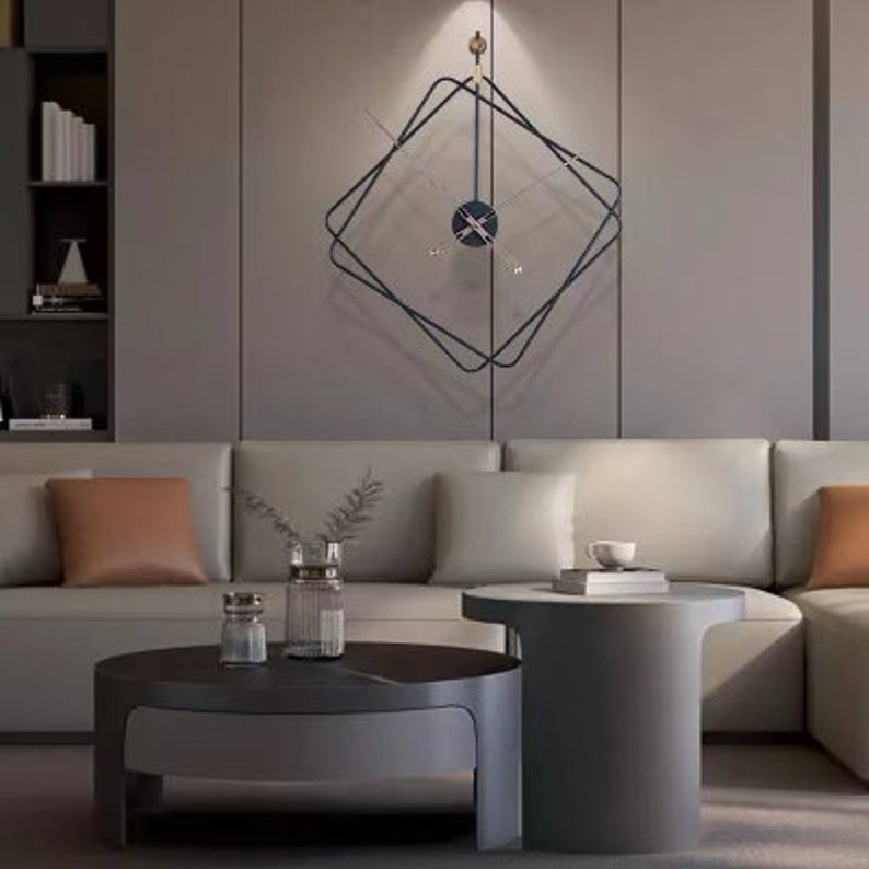 Green Light Cloud Twins Large Modern Nordic Wall Clock - Etsy