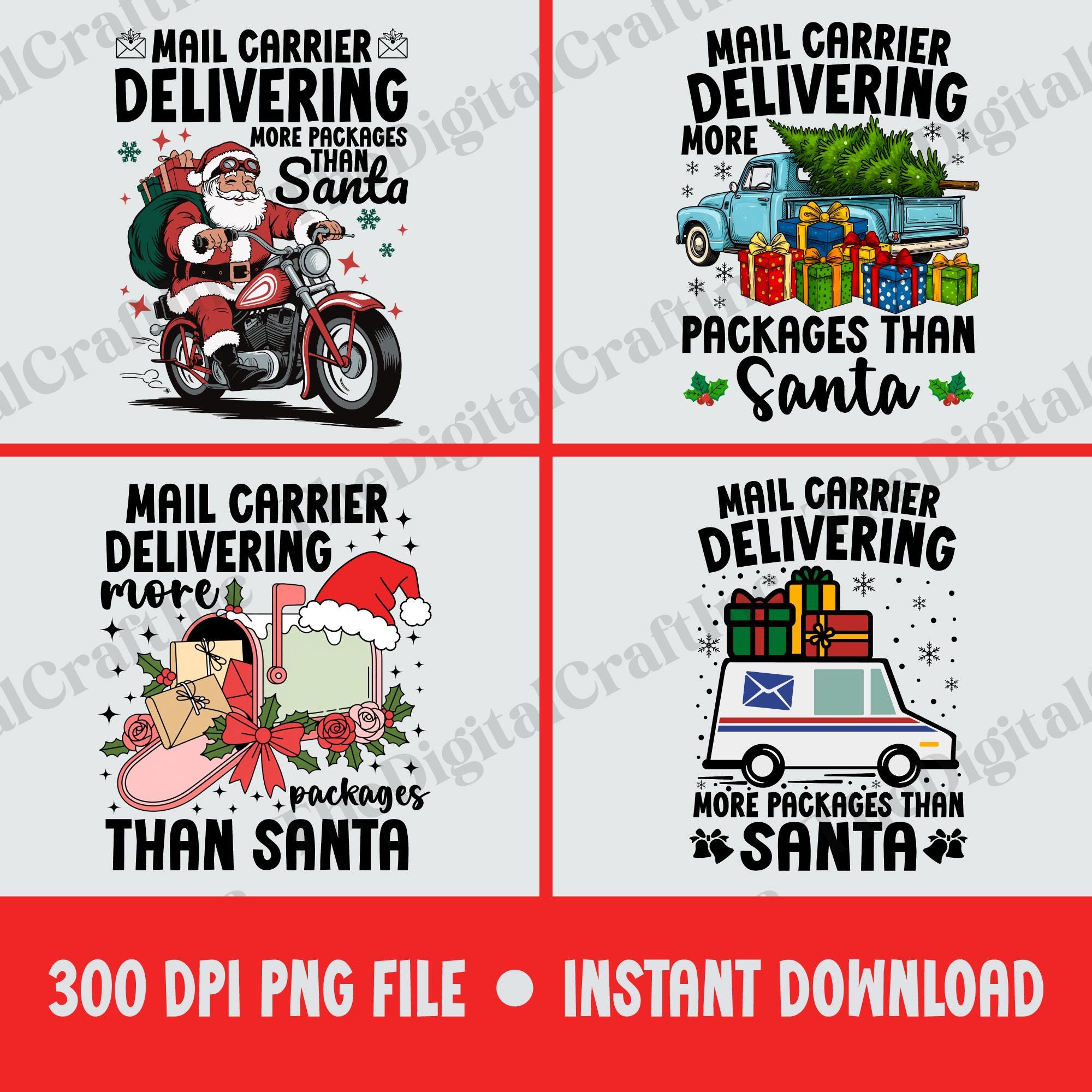 Mail Carrier Delivering More Packages Than Santa Png, Christmas Postman ...