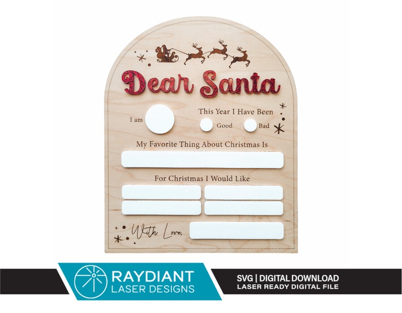 DIGITAL FILE | Dear Santa Milestone Dry-erase Board | Digital Design ...