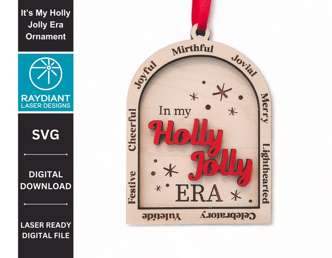 DIGITAL FILE | in My Holly Jolly Era Christmas Ornament Digital SVG ...