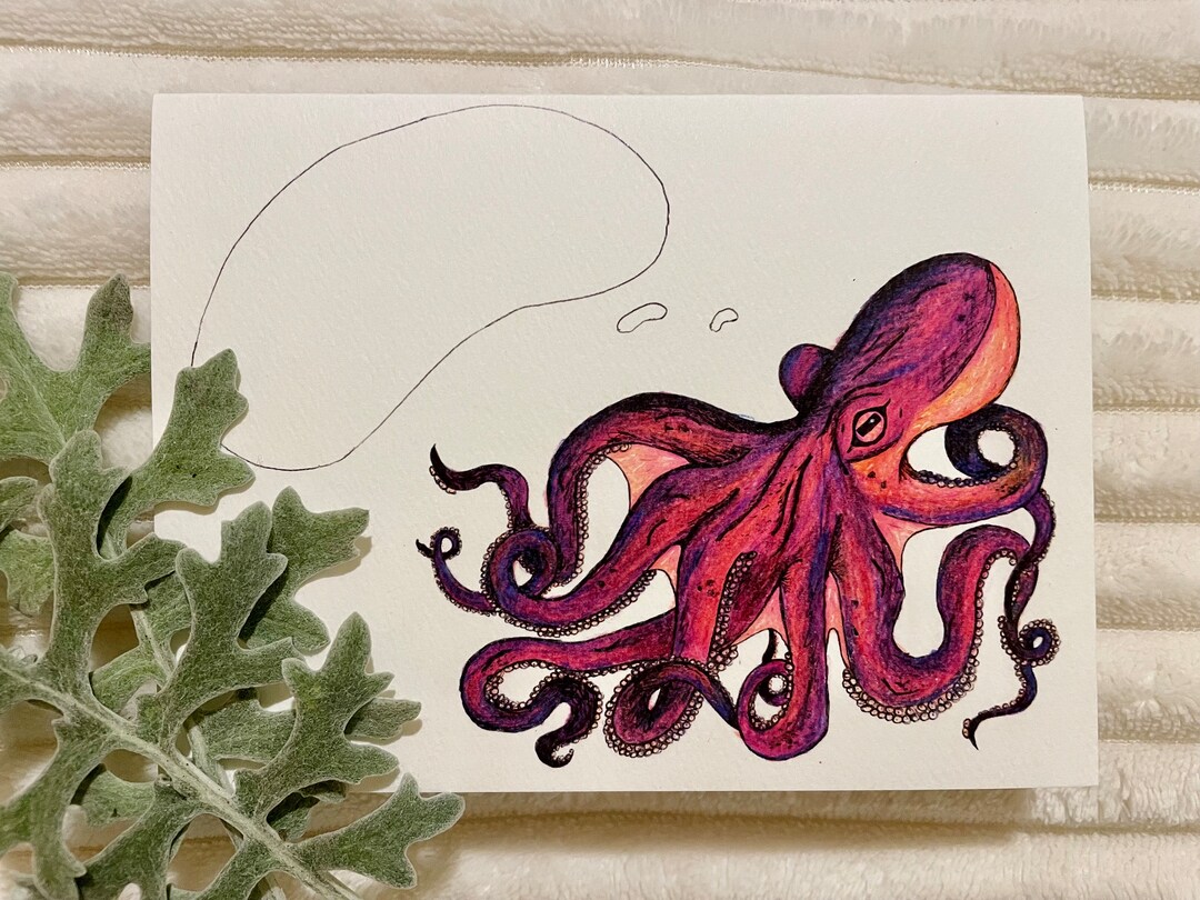 Octopus Greeting Card (blank) - Etsy