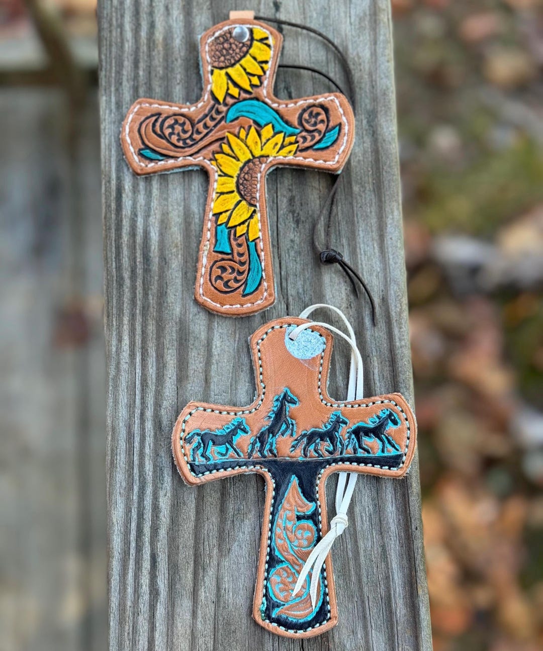 Handmade Leather Saddle Cross/ Rear View Cross - Etsy