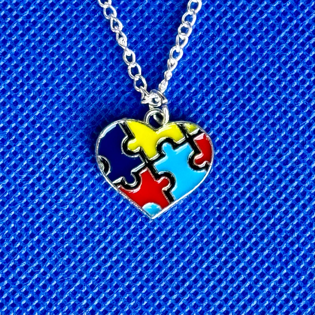 Ausi Awareness Symbol Pendant Necklace Heart Silver - Etsy