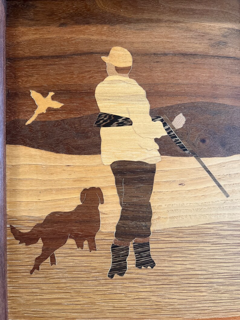 Vintage Wooden Inlay Picture Marquetry Pheasant Hunting - Etsy