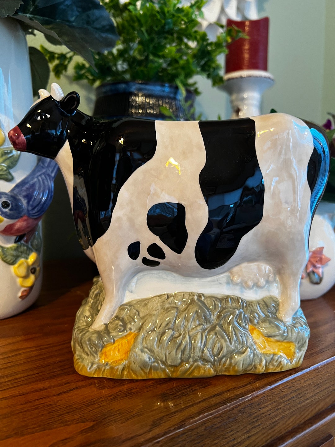 American Folk Art Cow Planter Warren Kimble Cow Planter - Etsy