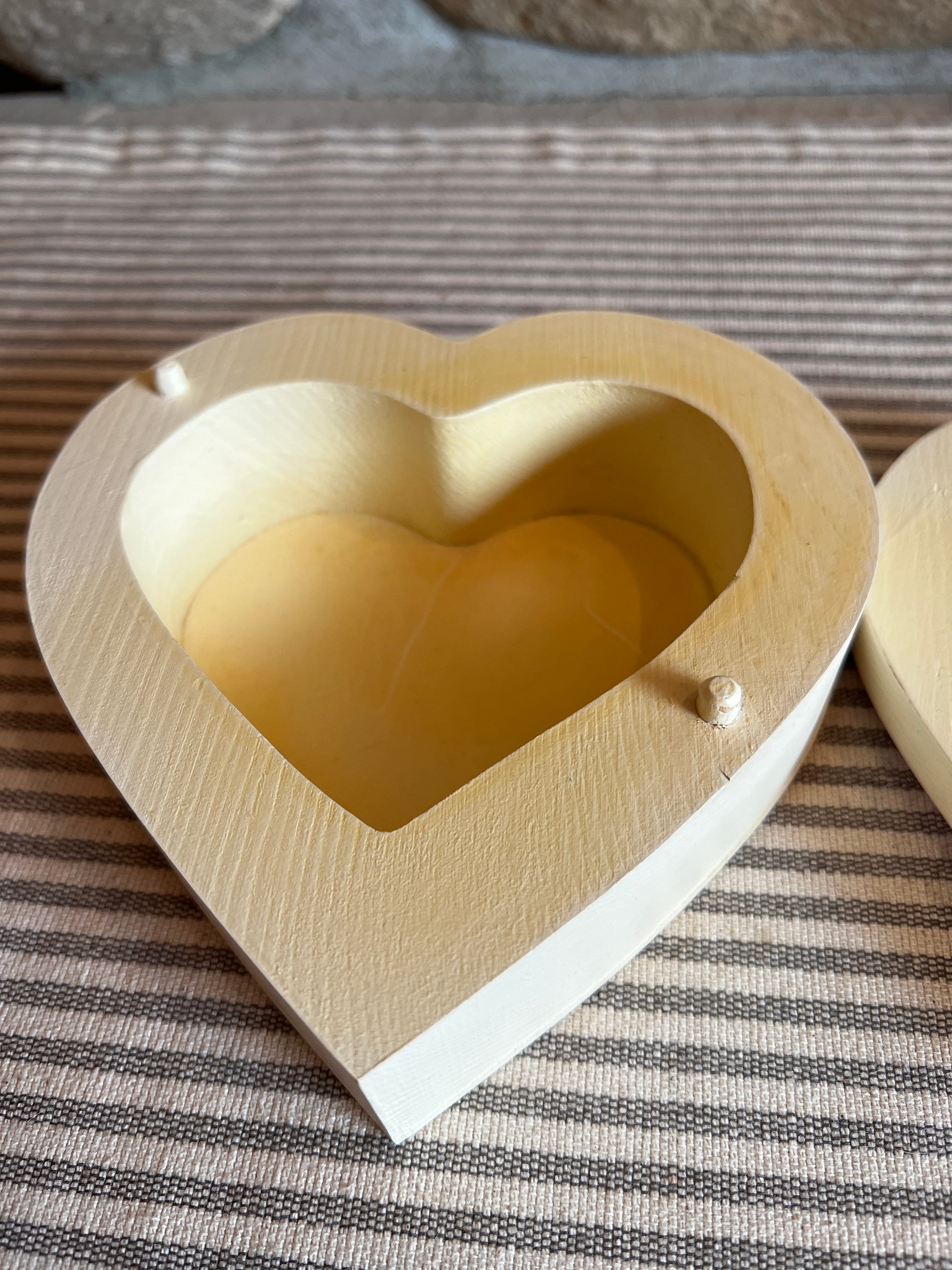 Heart Shaped Wooden Hand Painted Keepsake Box, Floral and Butterfly ...