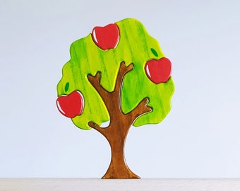Wooden Apple Tree Toy - Etsy