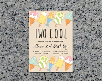 Two Cool Party Invitation - Etsy
