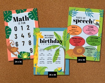 Safari Animals Bulletin Board - Etsy