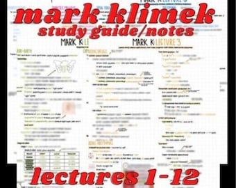 Mark K Lecture Notes (1-12) - Etsy