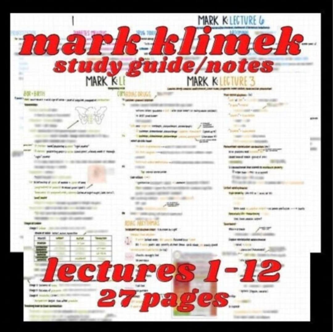 Mark K Lecture Notes (1-12) - Etsy