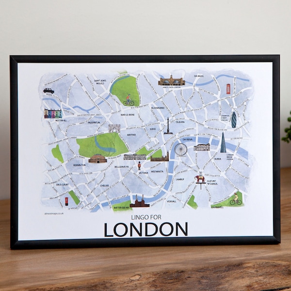 Funny Map of London - Etsy