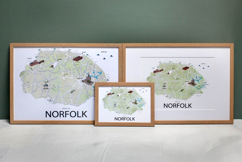 Norfolk Map of Sayings | Norfolk Gift Map | Norfolk Phrases | Normal for Norfolk | Illustrated ...