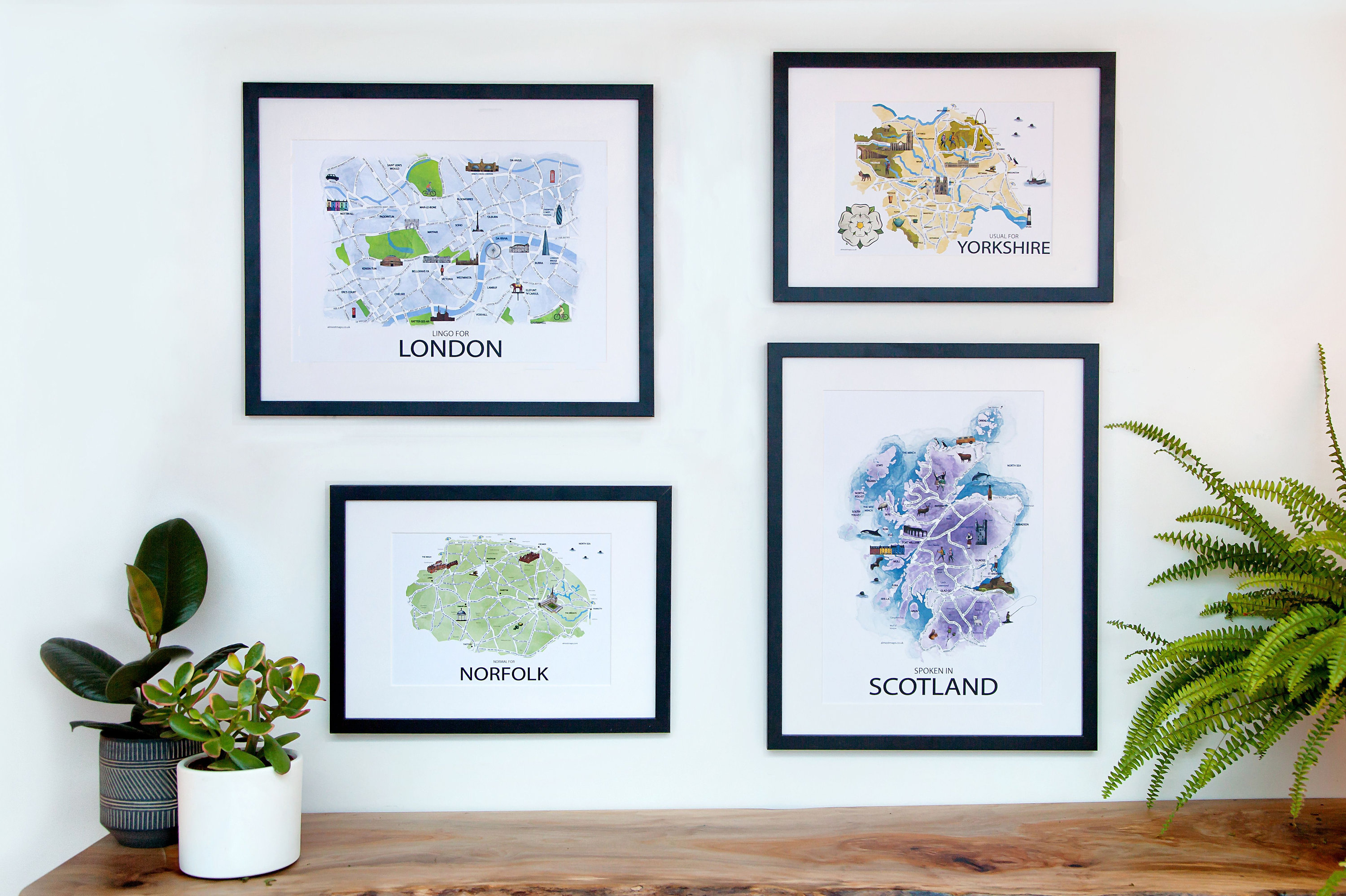 Yorkshire Sayings Map: Funny Yorkshire Dialect Art - Etsy