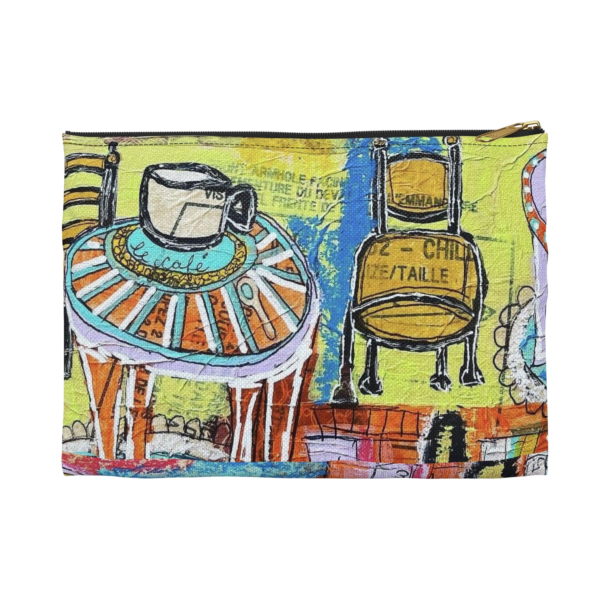 French Cafe Design, France Inspired, Coffee House Art - Accessory Pouch ...