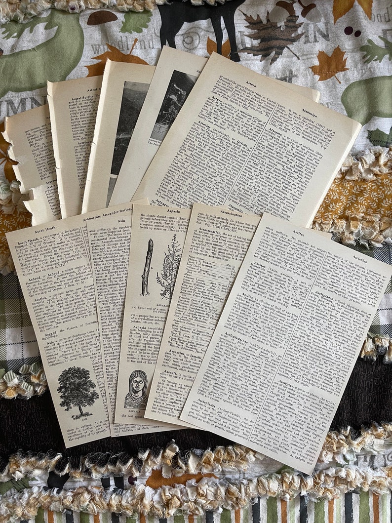 Vintage Encyclopedia Pages - Digital Backgrounds for Art Prints and ...