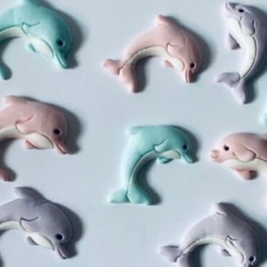 Fondant Dolphin Cake Topper, Dolphin Cupcakes Topper Decoration, Under ...