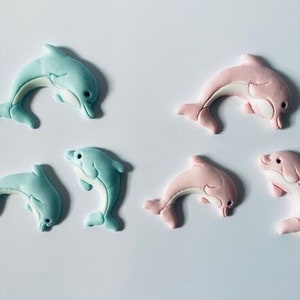 Fondant Dolphin Cake Topper, Dolphin Cupcakes Topper Decoration, Under ...