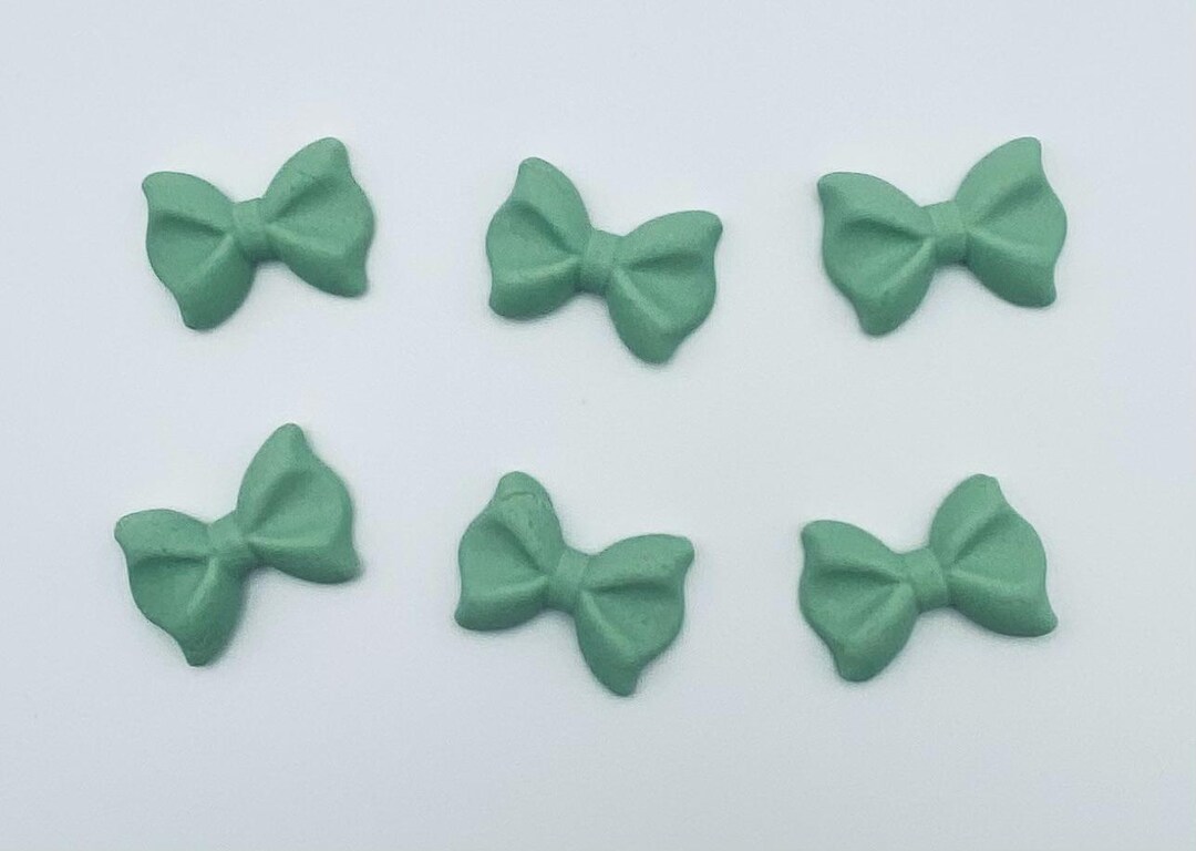 12pc. Fondant Edible Bows, Fondant Cupcake Decorations, Baby Shower ...