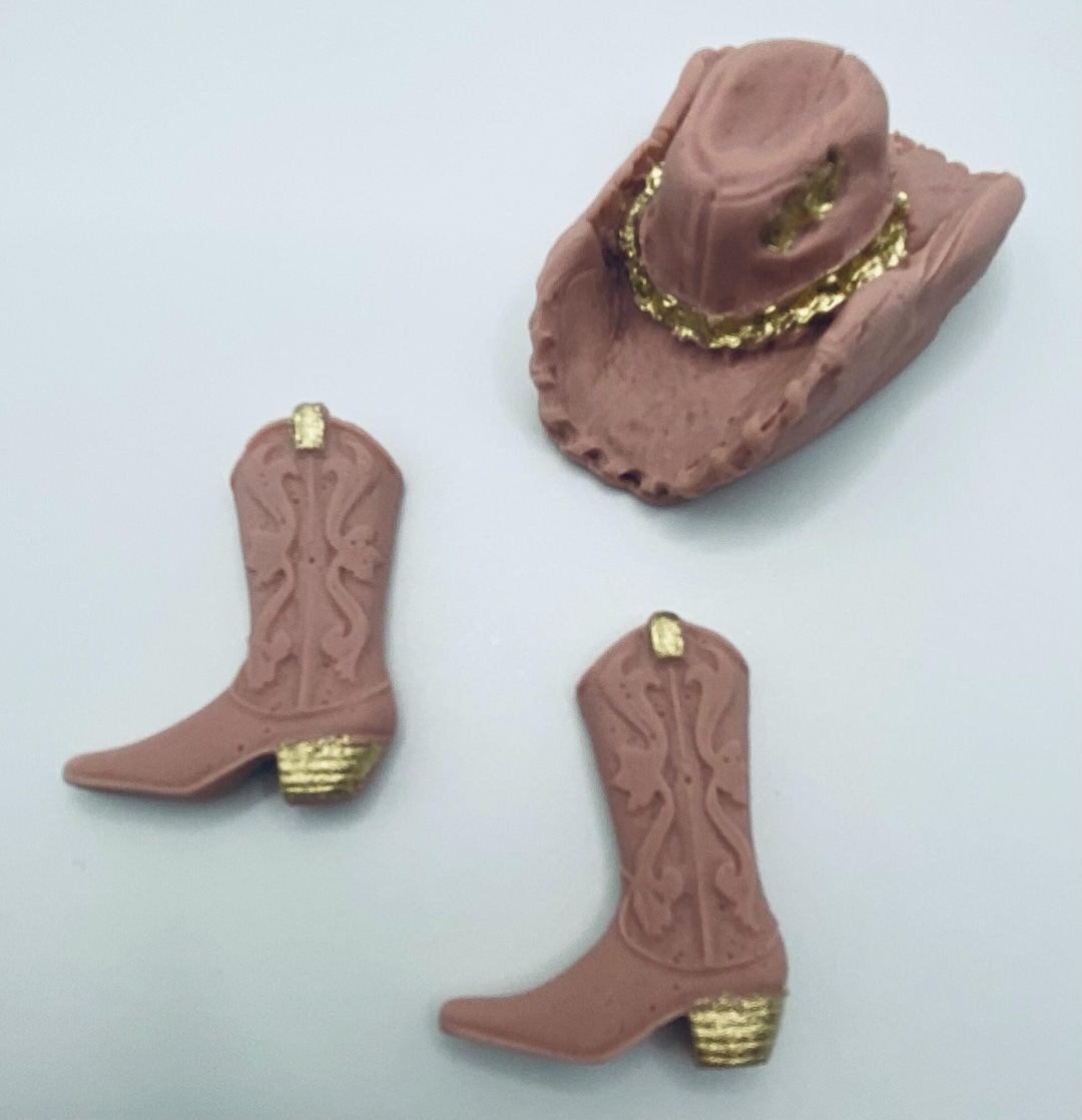 12pc. Cowboy Hat Fondant Cupcake Toppers/ Cake Decorations/ Cowgirl ...