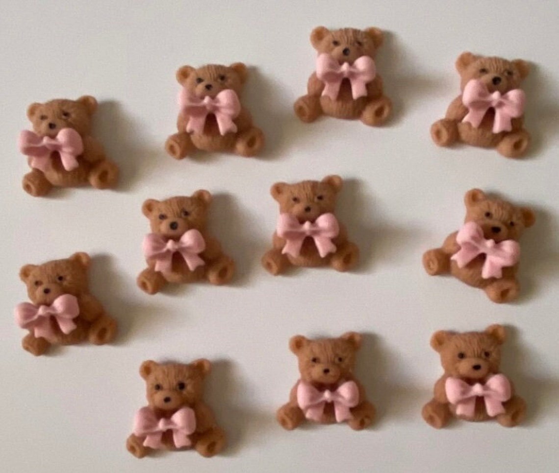 12pc Fondant Teddy Bear Cake Topper Teddy Bear Cupcakes - Etsy
