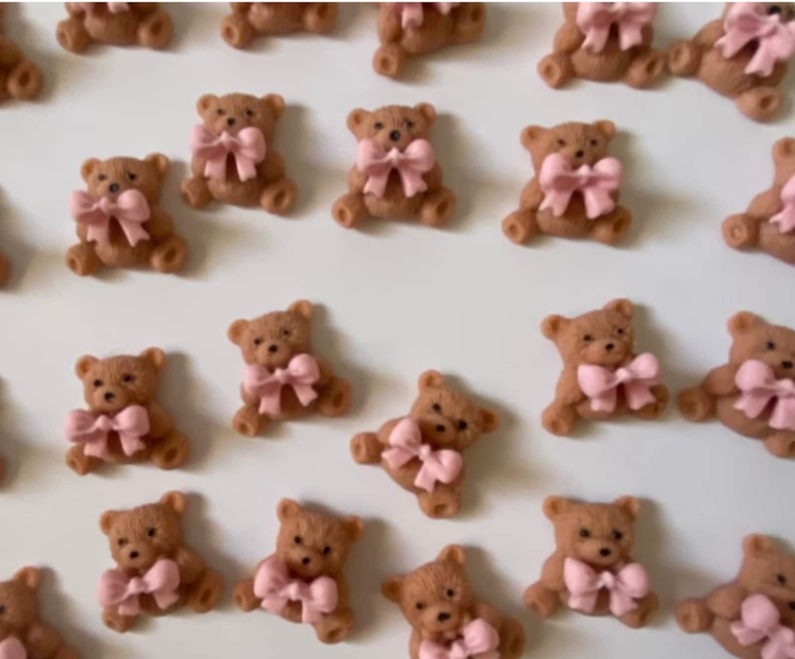 12pc Fondant Teddy Bear Cake Topper Teddy Bear Cupcakes - Etsy