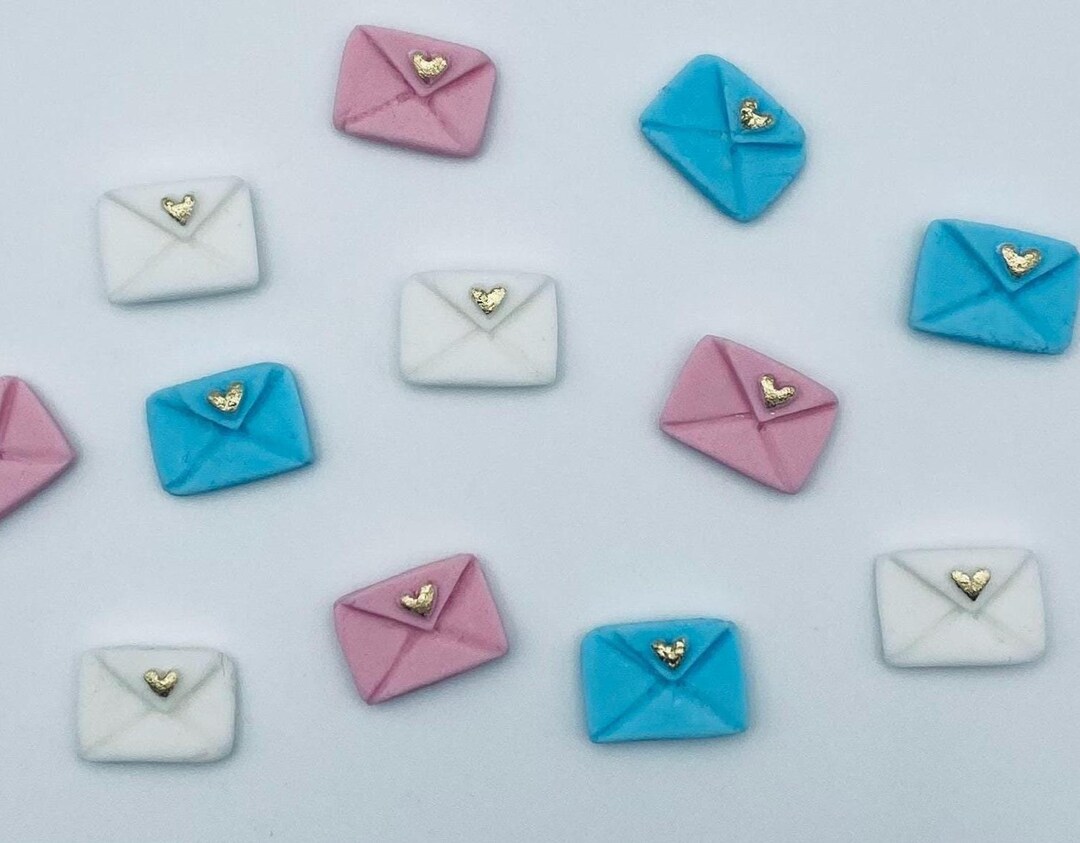 12pc Fondant Envelope Cupcake Toppers, Love Note Cake Decoration - Etsy