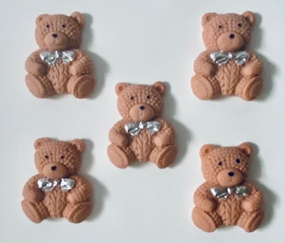 12pcs Fondant Cupcake Topper/edible Teddy Bear Decorations. - Etsy