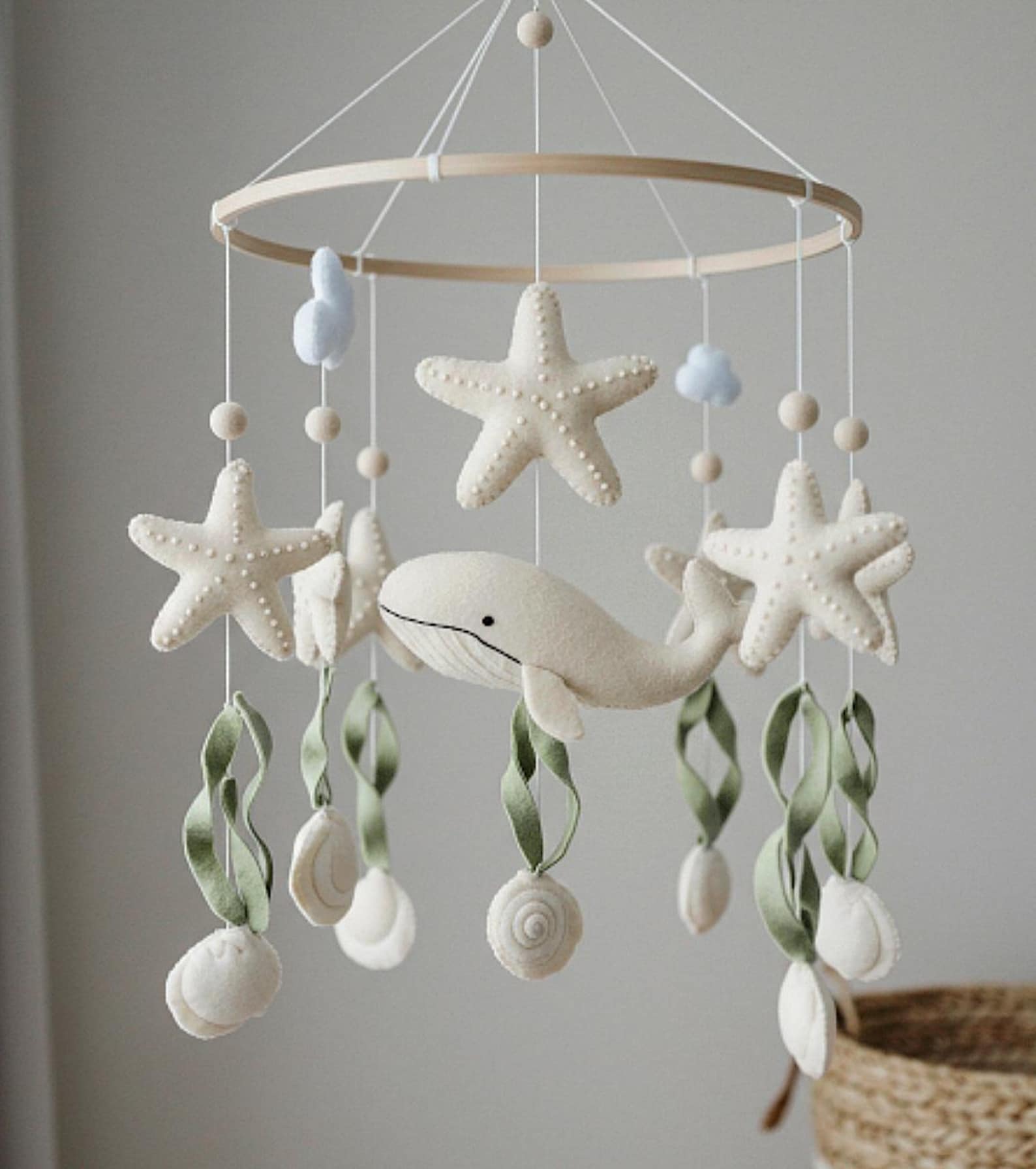Ocean Baby Mobile Whale Neutral Sea Creature Mobile Under the Sea Ocean ...