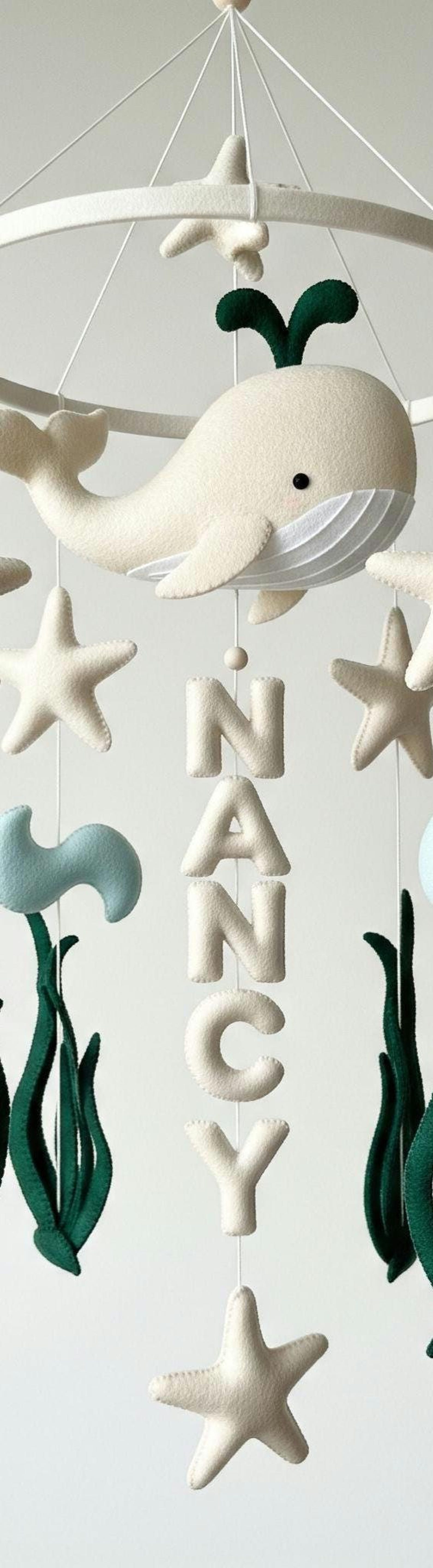 Ocean Baby Mobile Whale Neutral Sea Creature Mobile Under the Sea Ocean ...