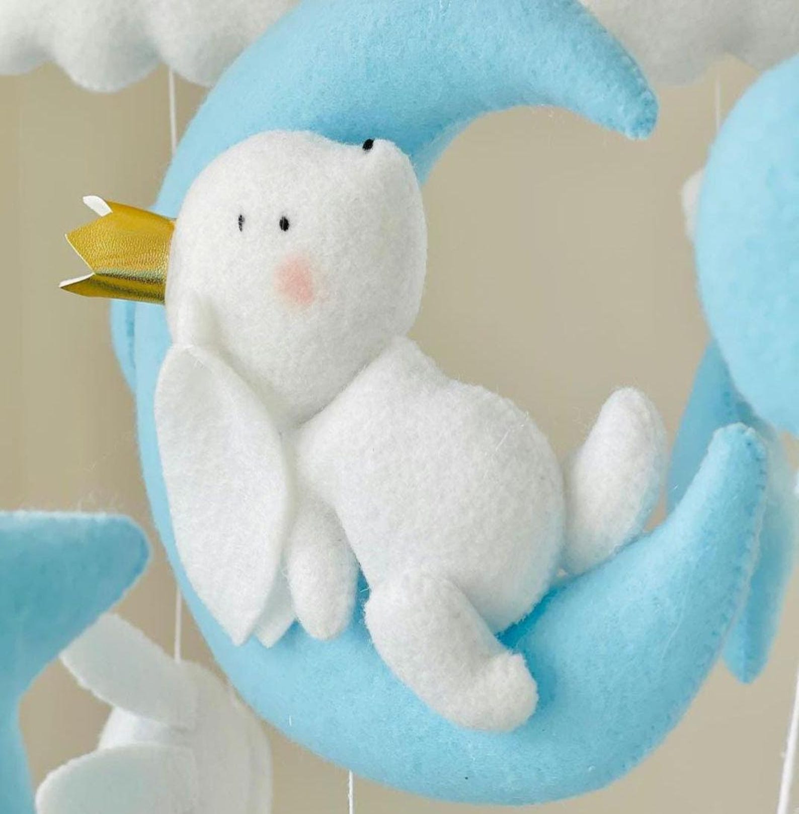 Personalized Rabbit and Balloons Baby Mobile Rabbit Nursery Decor Baby ...