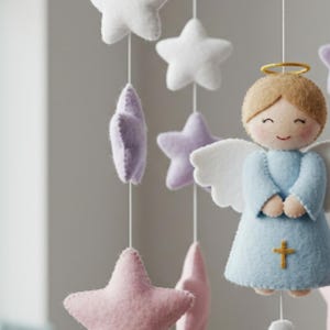 Cross Baby Mobile and Angel Baby Christian Nursery Jesus Cot Mobile ...