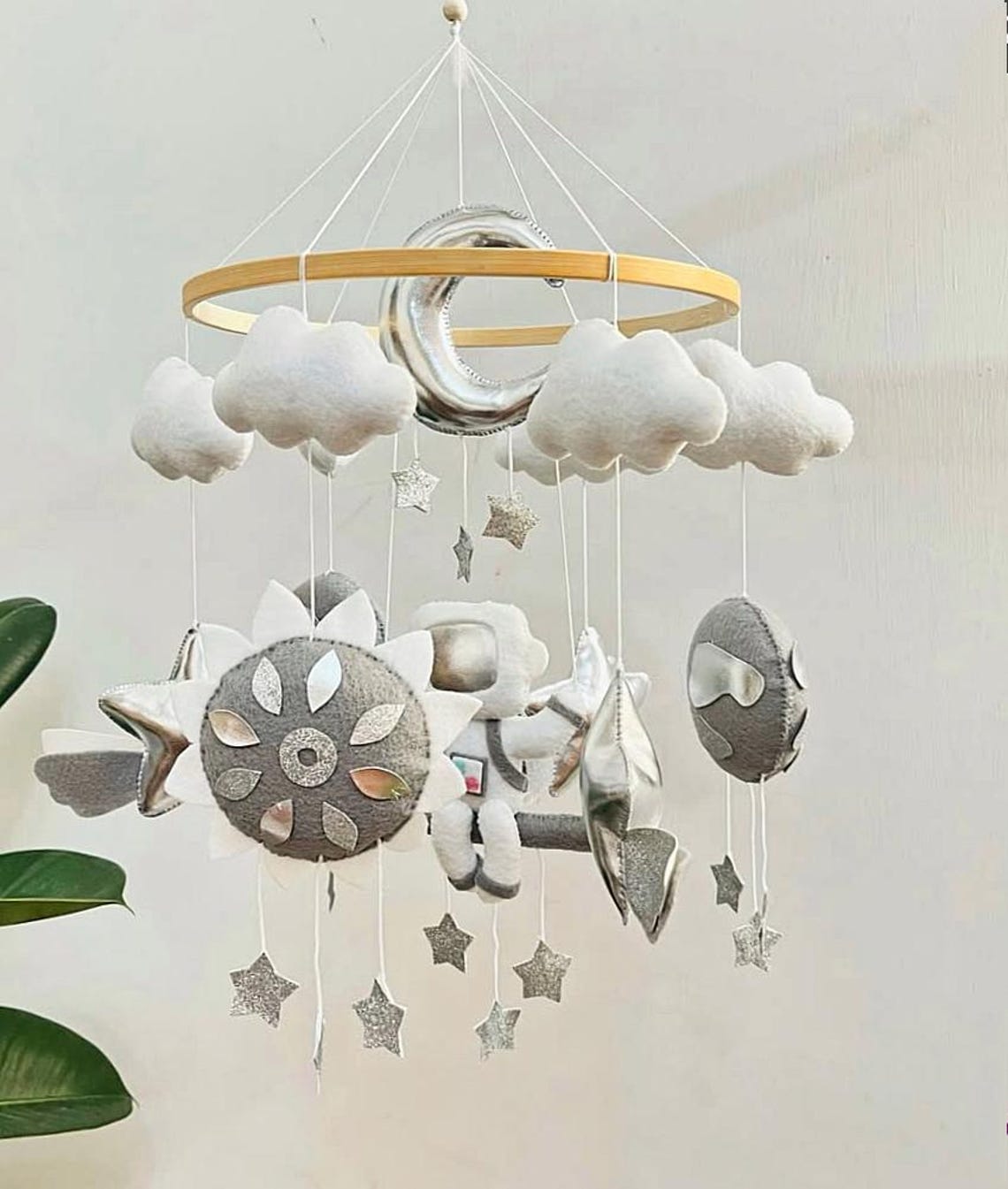 Personalized Crib Mobile Astronaut Baby Mobile Baby Gift Space Nursery ...