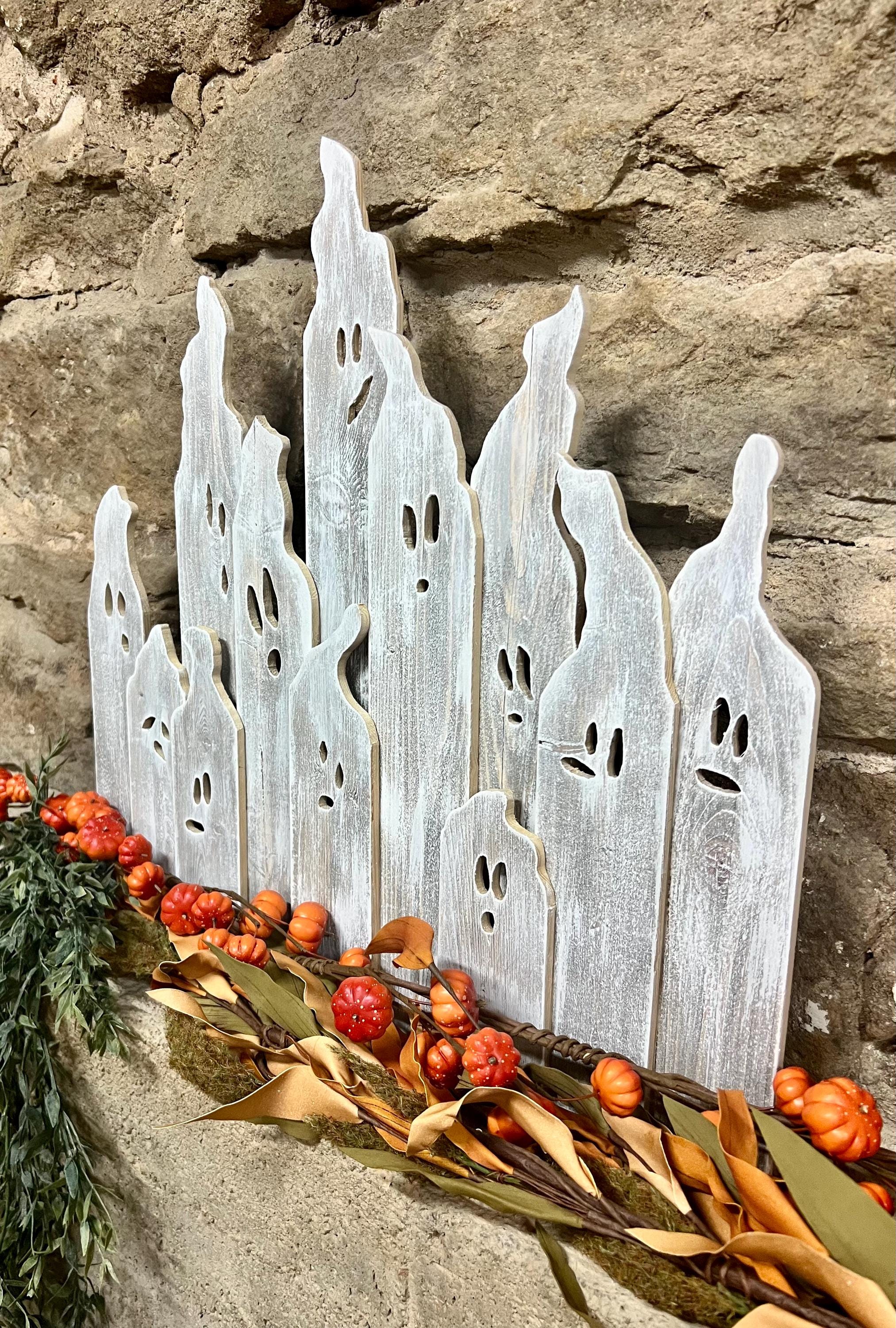 Rustic Ghost Decor, Wooden Ghost, Halloween Decor, Mantle Decor, Fall ...