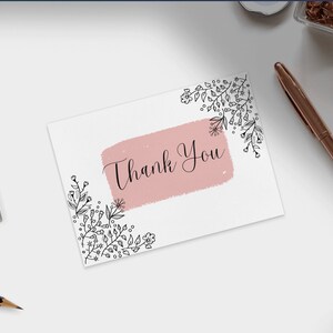 Light Pink Minimal Thank You Card - Etsy