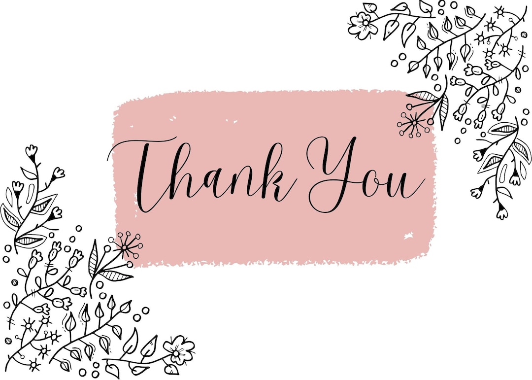 Light Pink Minimal Thank You Card - Etsy