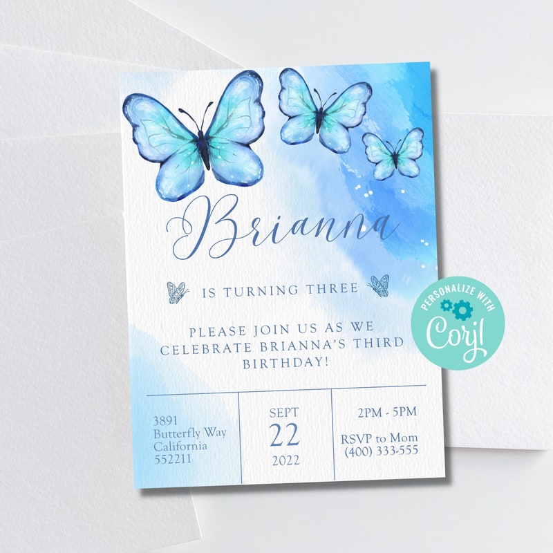 Butterfly Invitation - Etsy