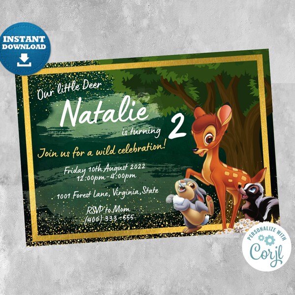Bambi Invitation - Etsy