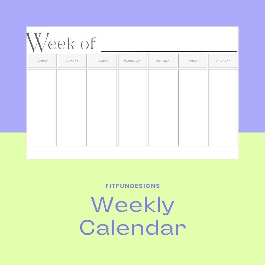 Weekly Printable Calendar - Etsy
