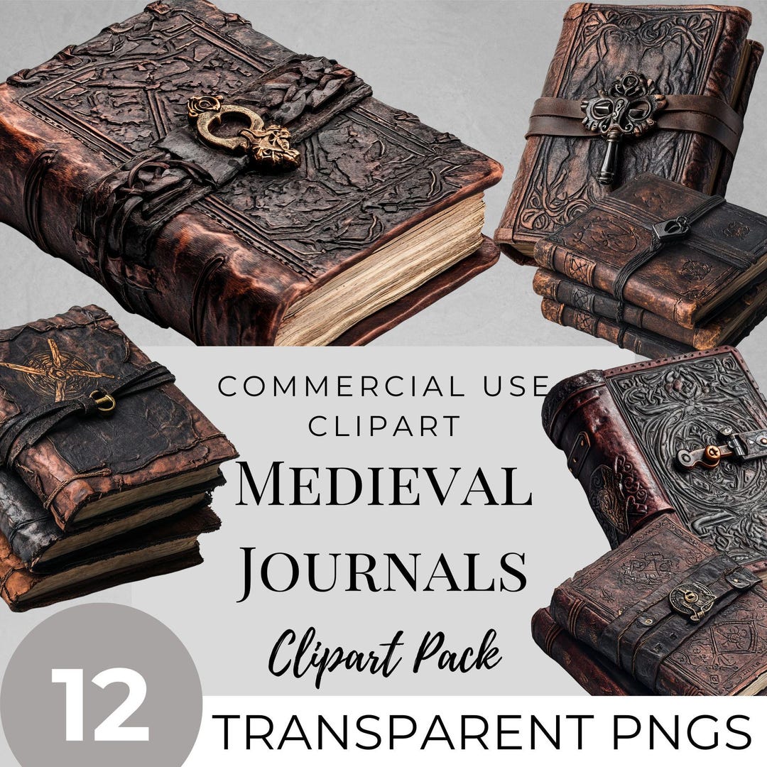 Medieval Journal PNG | Fantasy Book Clipart Pack | Vintage Leather ...