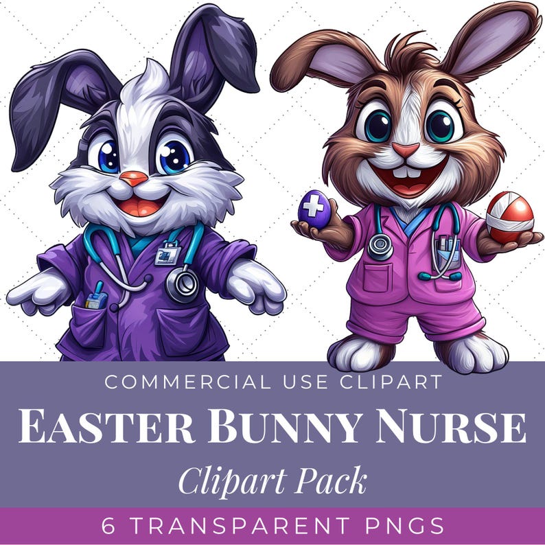 Easter Bunny Nurse Clipart | Nurse PNG - Etsy