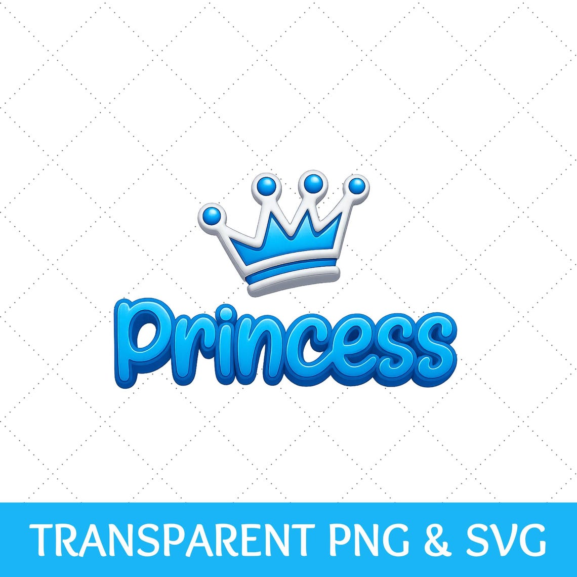 Blue and Silver Princess SVG | Crown PNG | Crown Image - Etsy