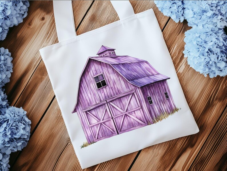 Purple Barn Clipart | Farm PNG - Etsy