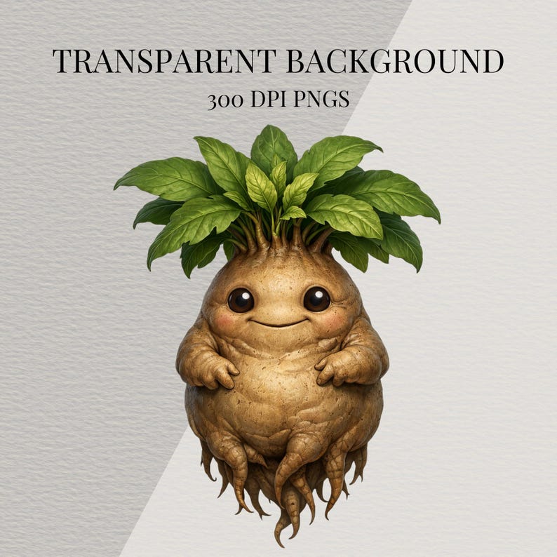 Baby Mandrake Clipart | Mandrake PNG | Fantasy Plant Creature ...