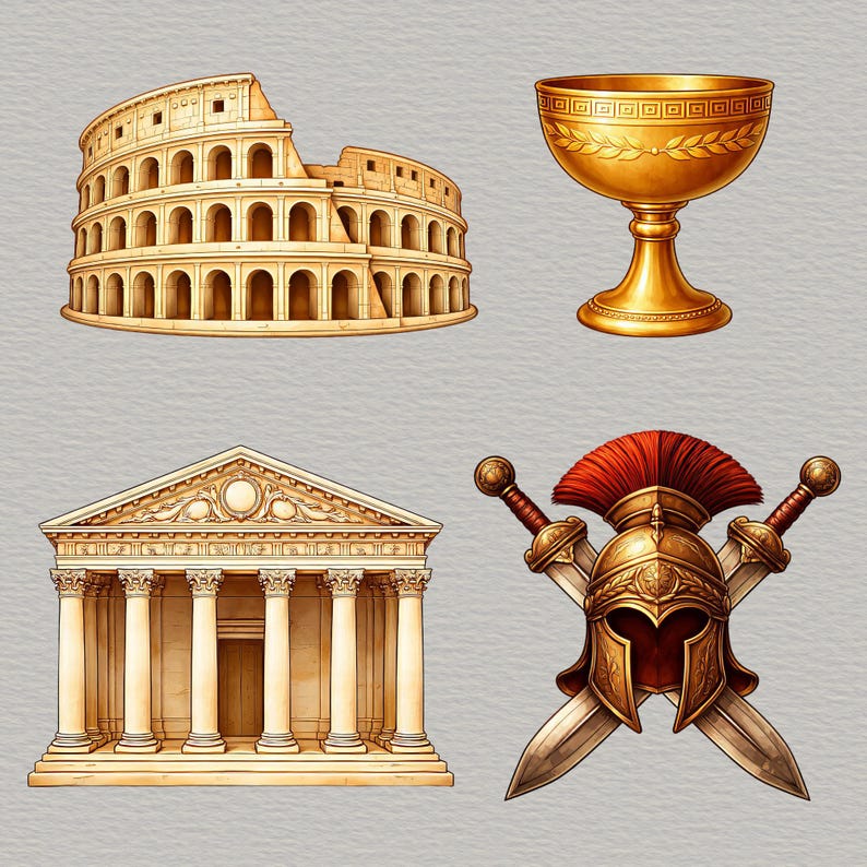 Ancient Roman Clipart, Roman Empire Symbols, History Graphics - Etsy