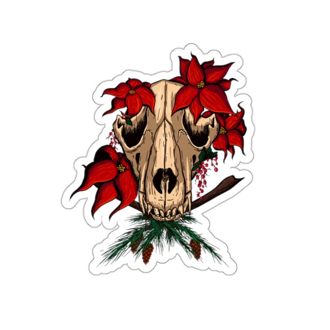 Sticker Wolf Skull Winter Solstice Winter Holiday - Etsy