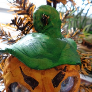 Paper Mache / Clay No Lips the Funky Pumpkin Man Choul Creepy Primitive ...