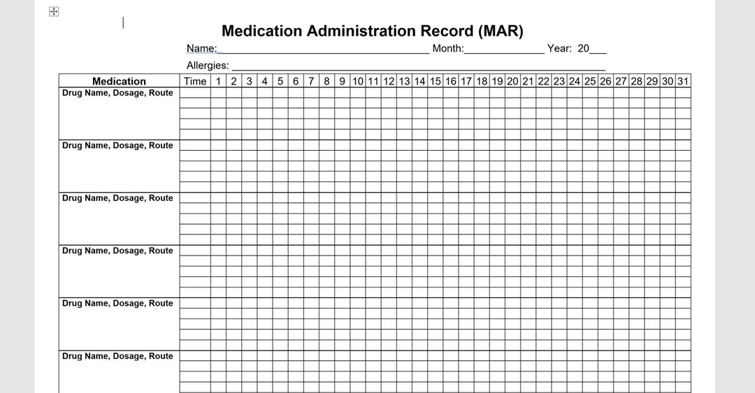 Medication Documentation Templates - Etsy