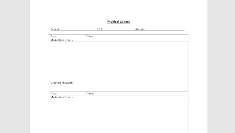 Medication Documentation Templates - Etsy