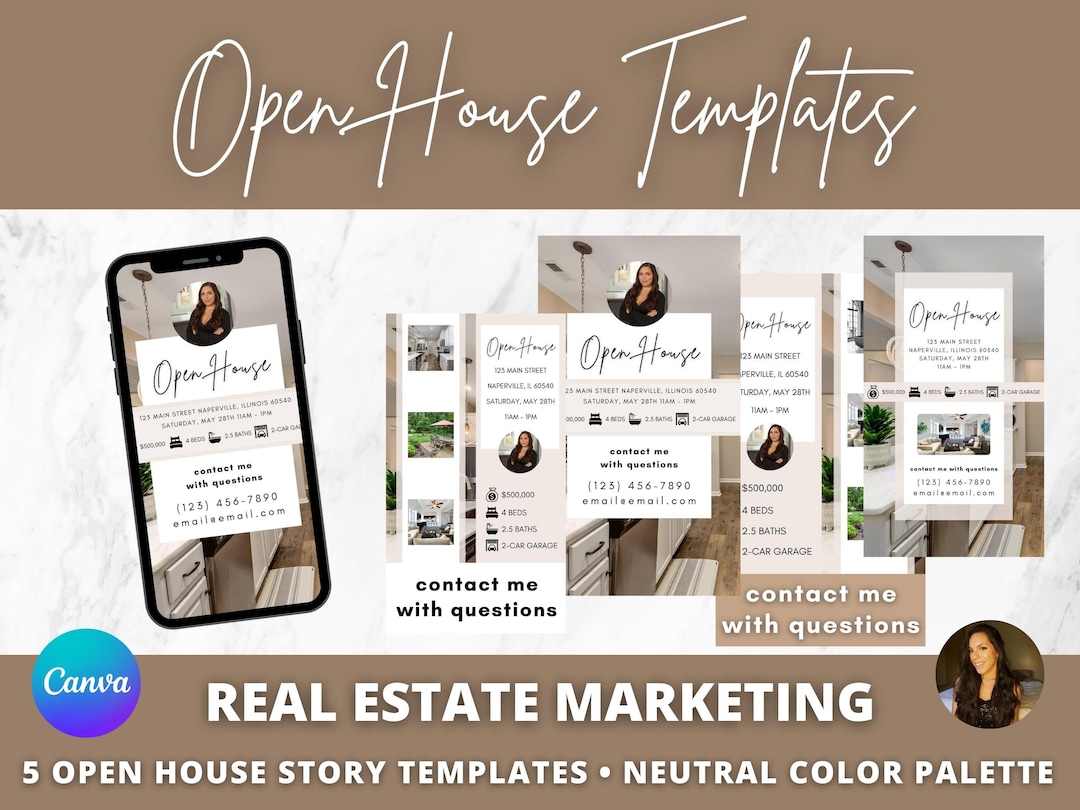 Open House Story Templates | Editable in Canva | Real Estate ...